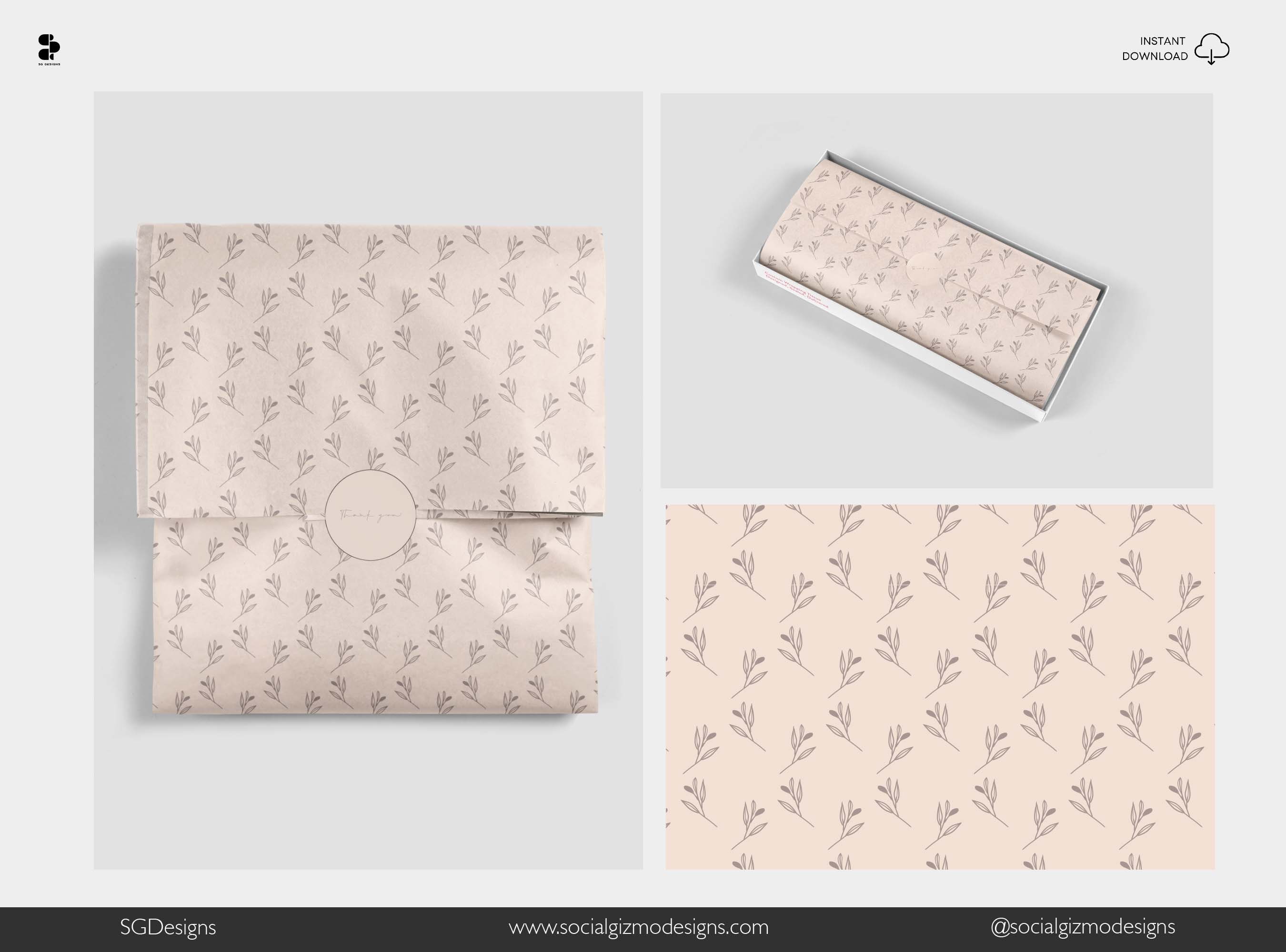 Wrapping Paper Design Branded Tissue Paper Digital Pattern - Etsy