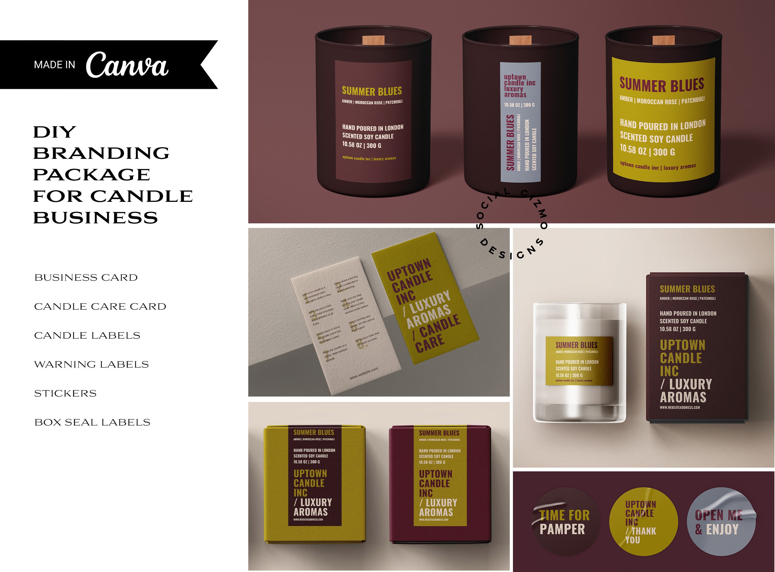 DIY Branding Kit for Candle Business, Modern Branding Package for ...