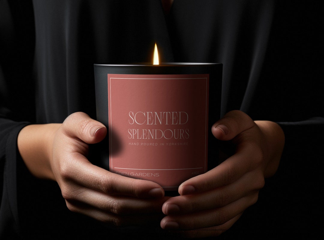 Red Elegant Candle Labels, Classy DIY Candle Label Design, Luxury ...