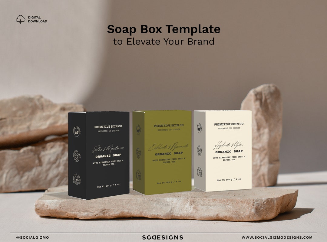 Minimal Soap Box Design, Black Soap Box Design Template, DIY Luxe Soap ...