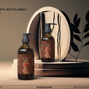 Chic DIY Skincare Labels, Illustrated Black Beauty Label Templates, DIY ...
