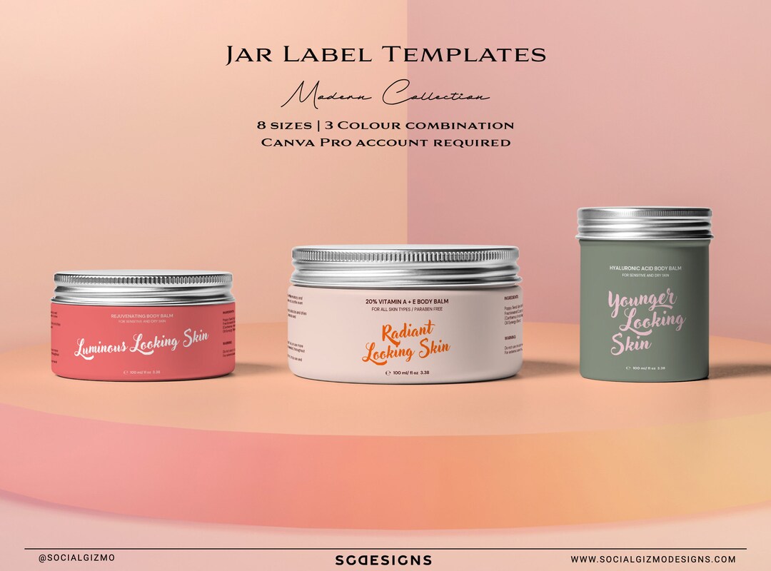 Modern Diy Body Scrub Labels Bold Editable Skincare Jar Templates Chic Wrap Around Jar Label