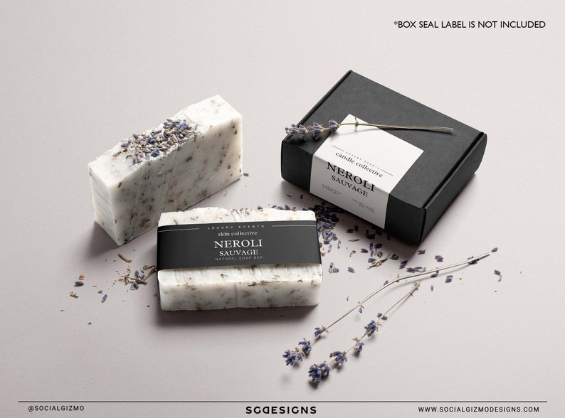 Black Soap Label Template, Modern Belly Band Soap Packaging, Editable ...
