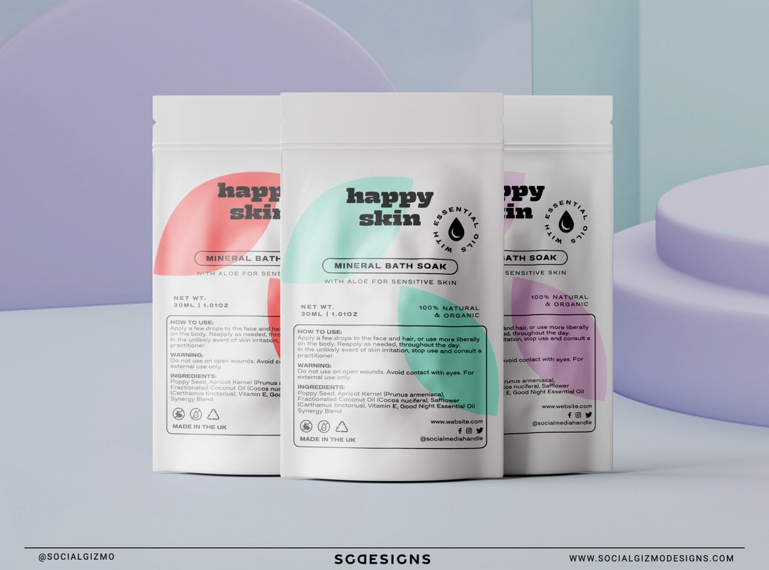 DIY Minimal Retro Pouch Labels, DIY Bath Soak Pouch Label Template ...