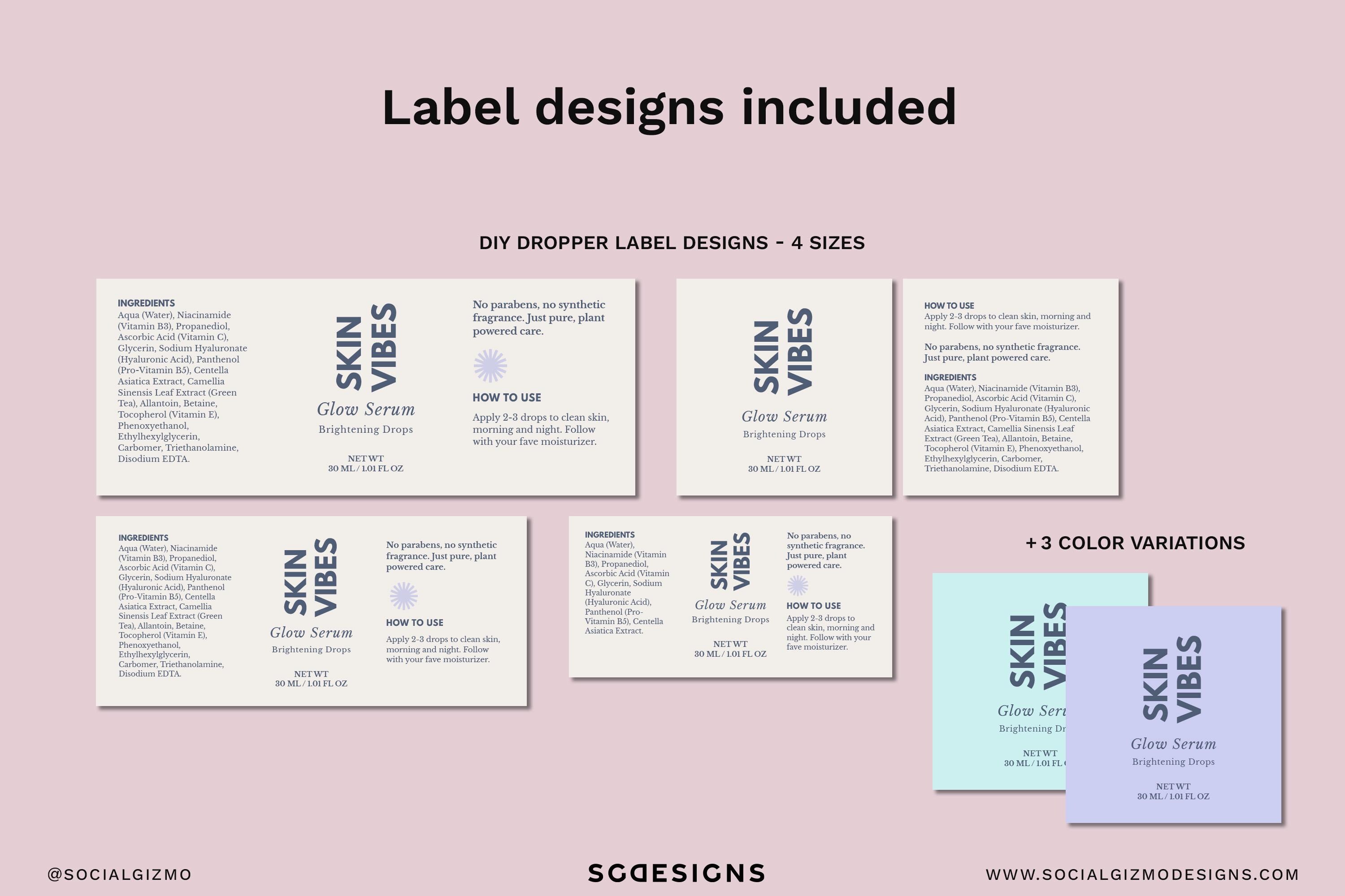 Minimal Dropper Label Templates Editable in Canva, Face Serum and ...