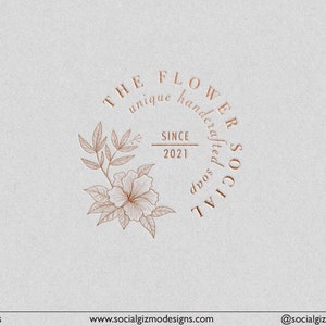Round Elegant Floral Logo Design Classy Logo Design for - Etsy