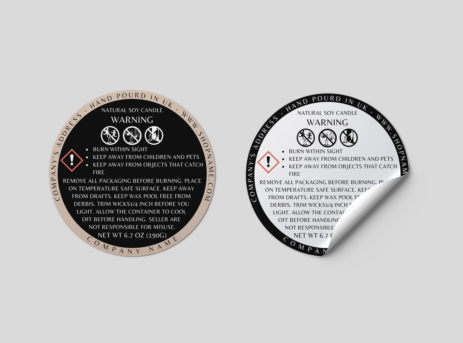 CLP Candle Warning Label Template: Customizable and Printable in Canva ...