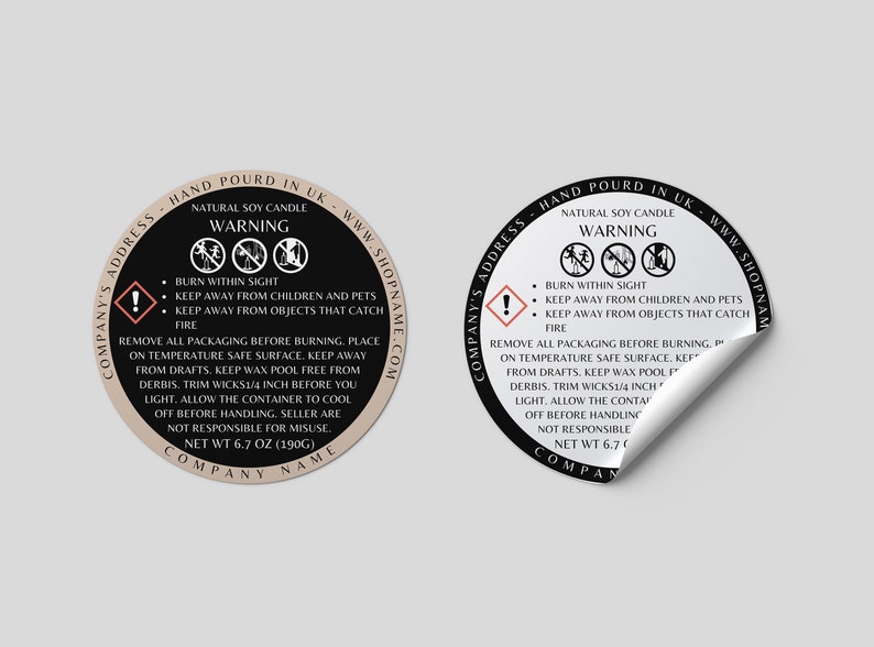CLP Label Template, Candle Warning Labels, DIY Candle Warning Label ...