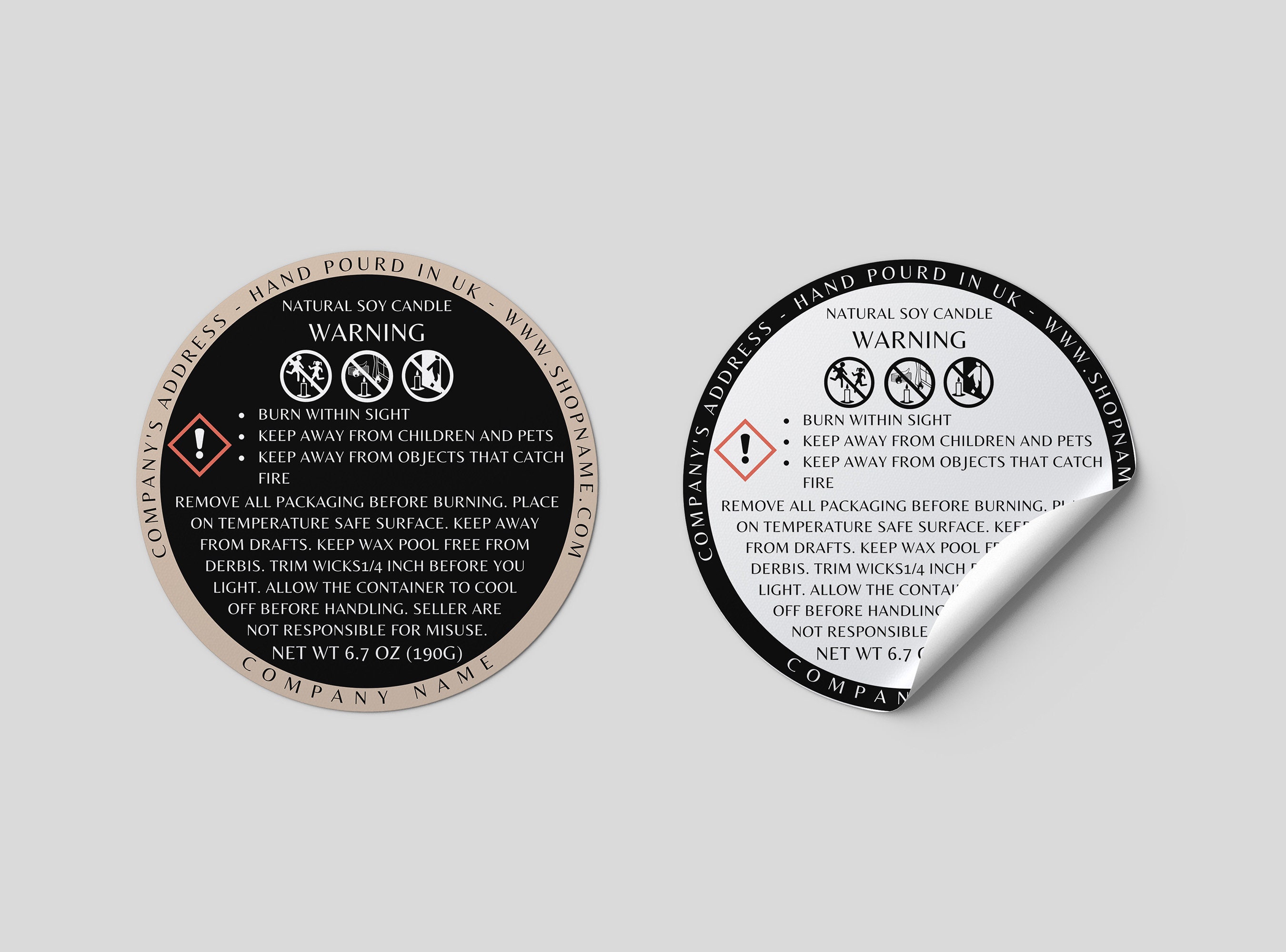 CLP Candle Warning Label Template: Customizable and Printable in Canva ...