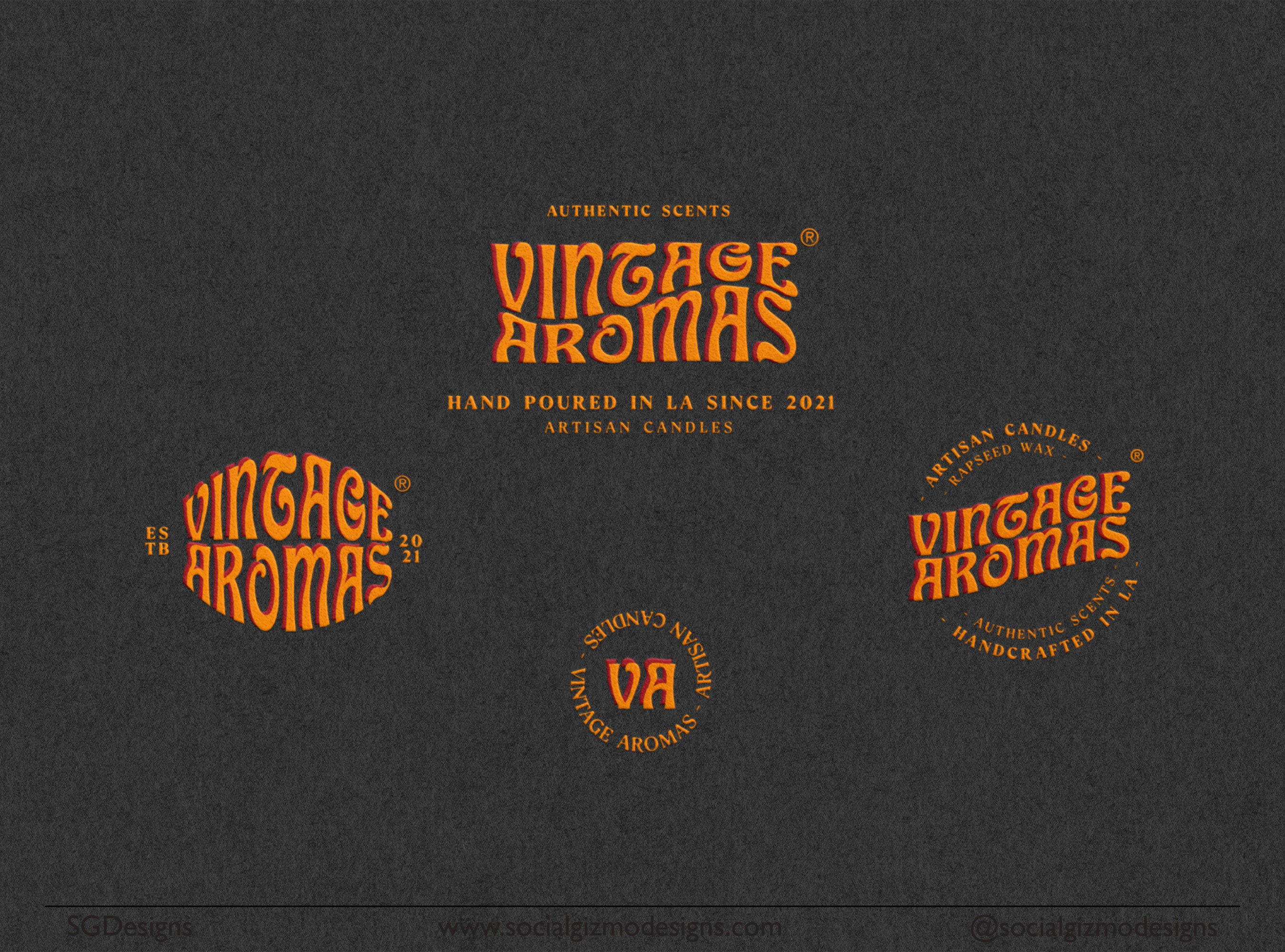 Vintage Logo Design, Retro Funky Logo, Retro Logo Round, Aromatherapy ...