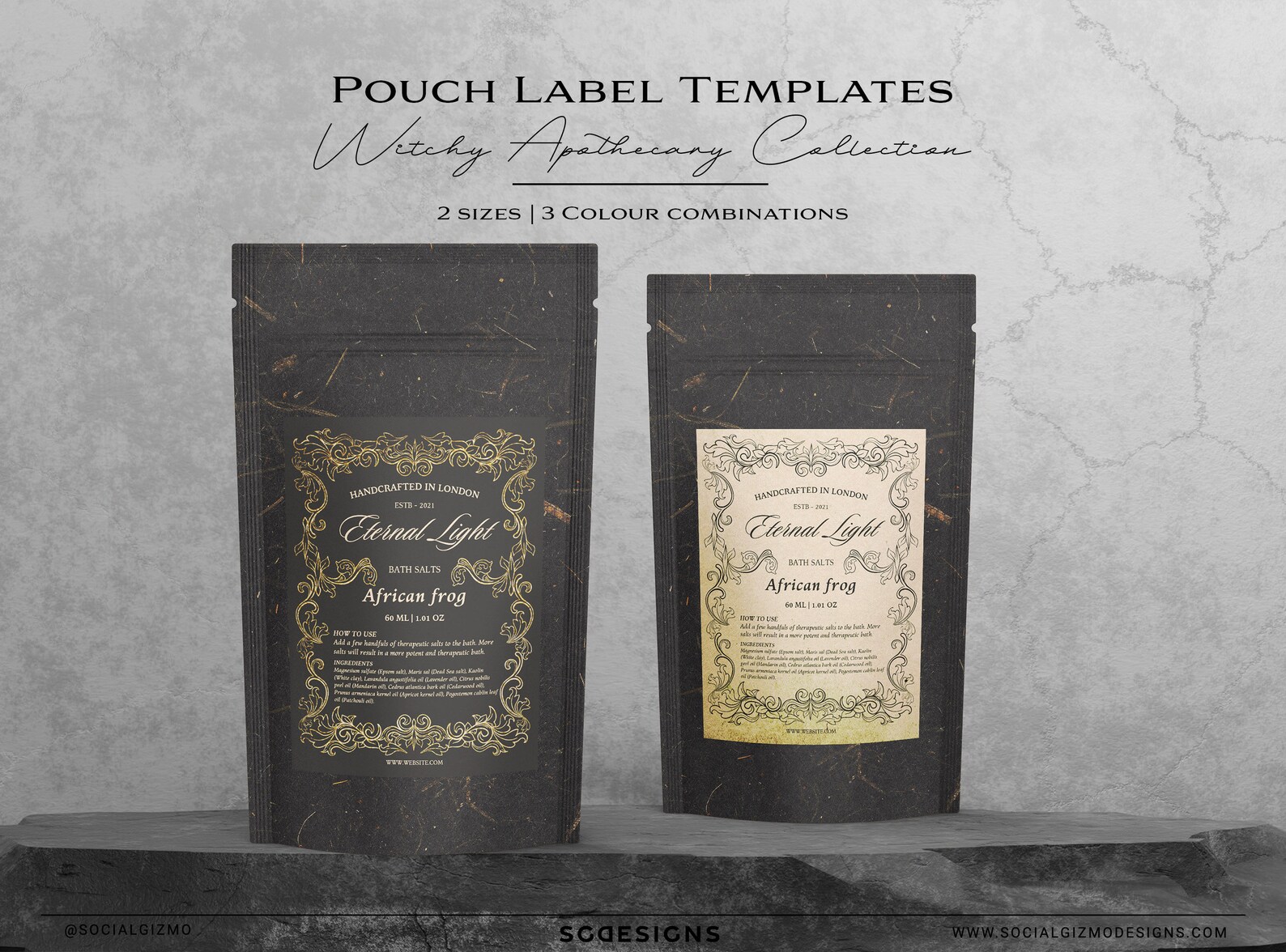 Apothecary Pouch Label Template, DIY Pouch Label, Editable Bath Soak ...