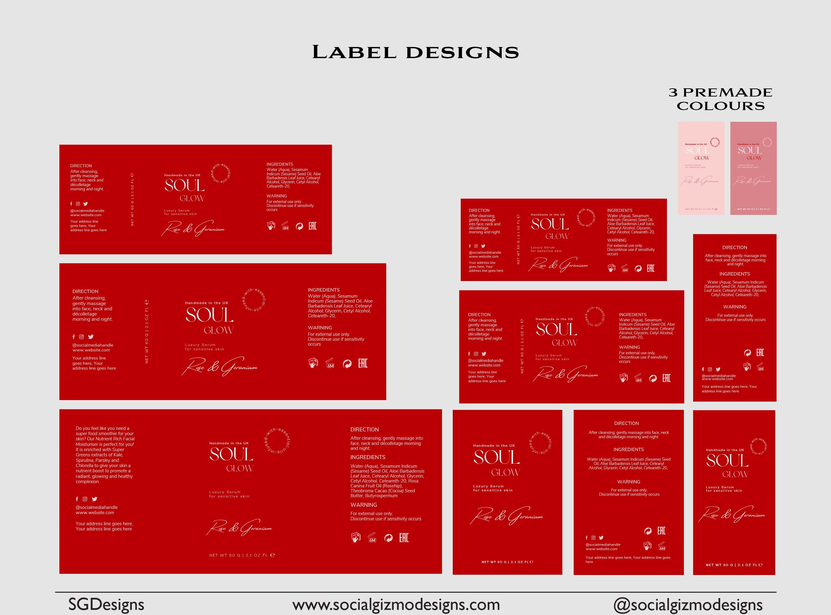 Luxury Dropper Label Template Red Dropper Label Design - Etsy