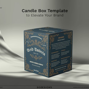 Apothecary Candle Box Template, Vintage Candle Packaging Box Design ...