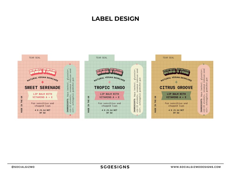 Retro Lip Balm Label Template, Editable Chapstick Wrap Label, DIY ...