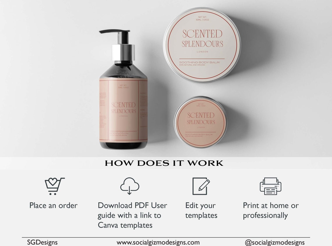 Editable Cosmetic Label Minimal Label Set Design Beige - Etsy