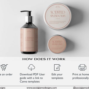 Editable Cosmetic Label Minimal Label Set Design Beige - Etsy