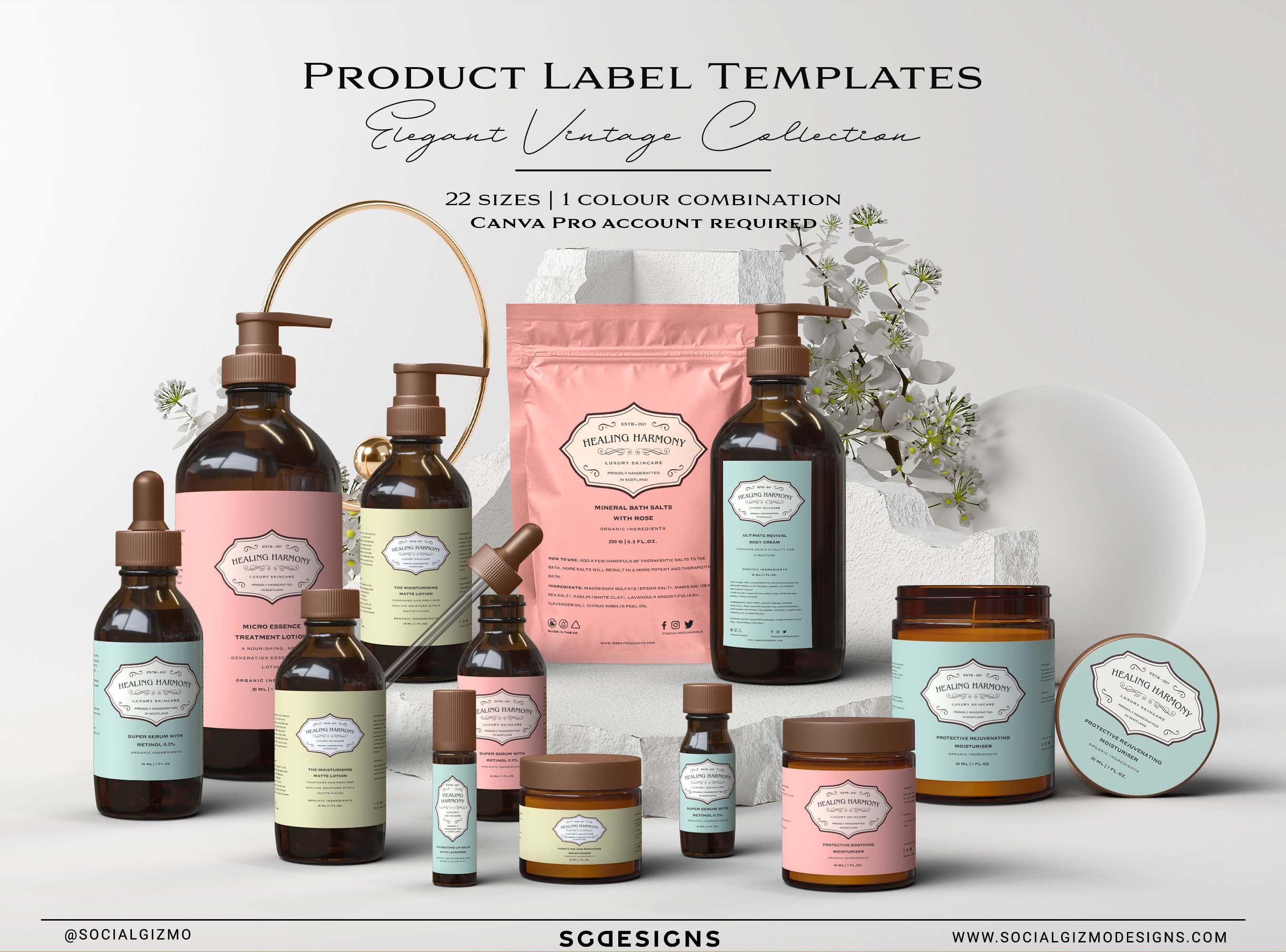 DIY Vintage French Skincare Labels, Editable Elegant Vintage Label ...