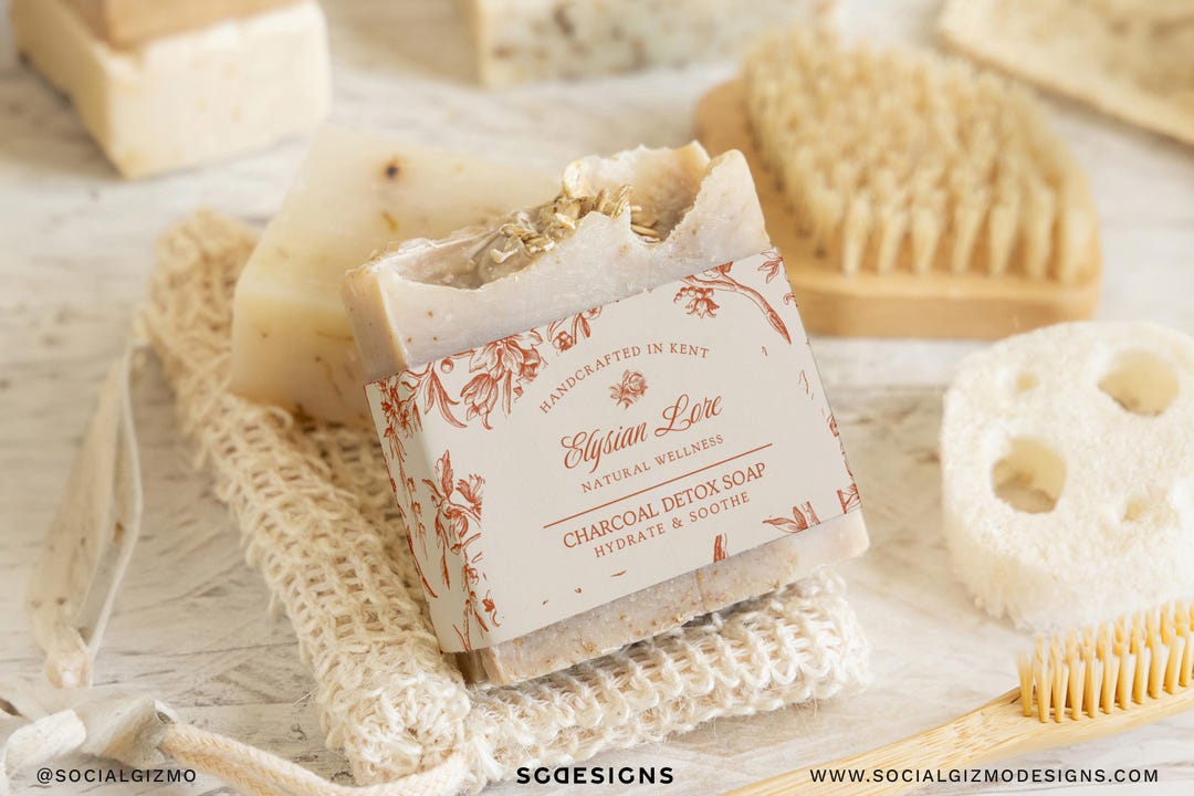 Apothecary DIY Soap Belly Band Label Template, Elegant Soap Bar Label ...