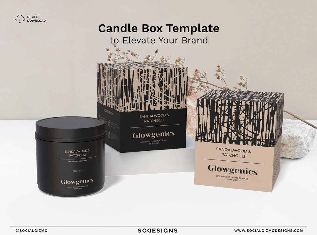 Luxury Candle Box Design, Modern DIY Candle Box Design Template, DIY ...