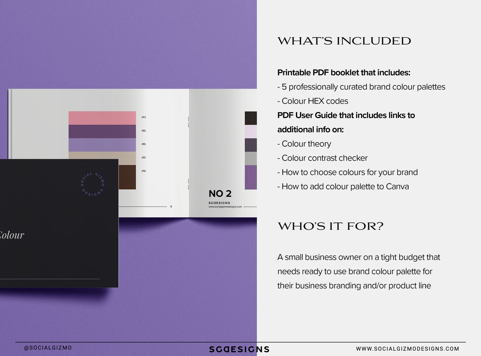 Bold Brand Color Palette: Modern Purple Color Schemes (PDF Booklet) - Etsy