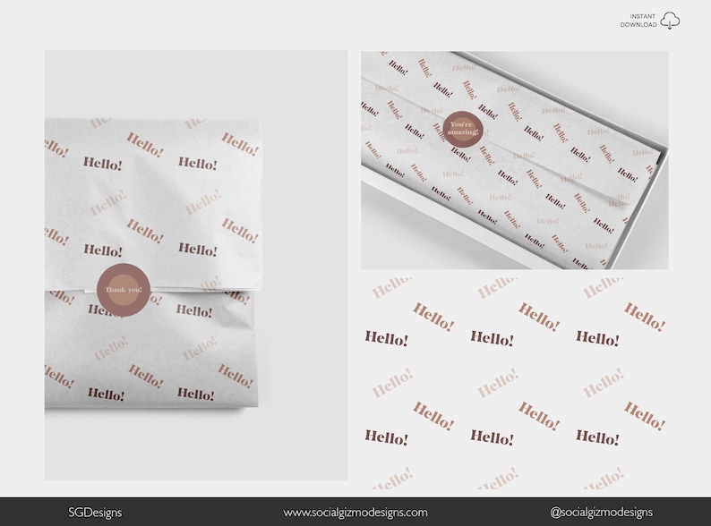 Branded Tissue Paper Digital Pattern Wrapping Paper Design - Etsy