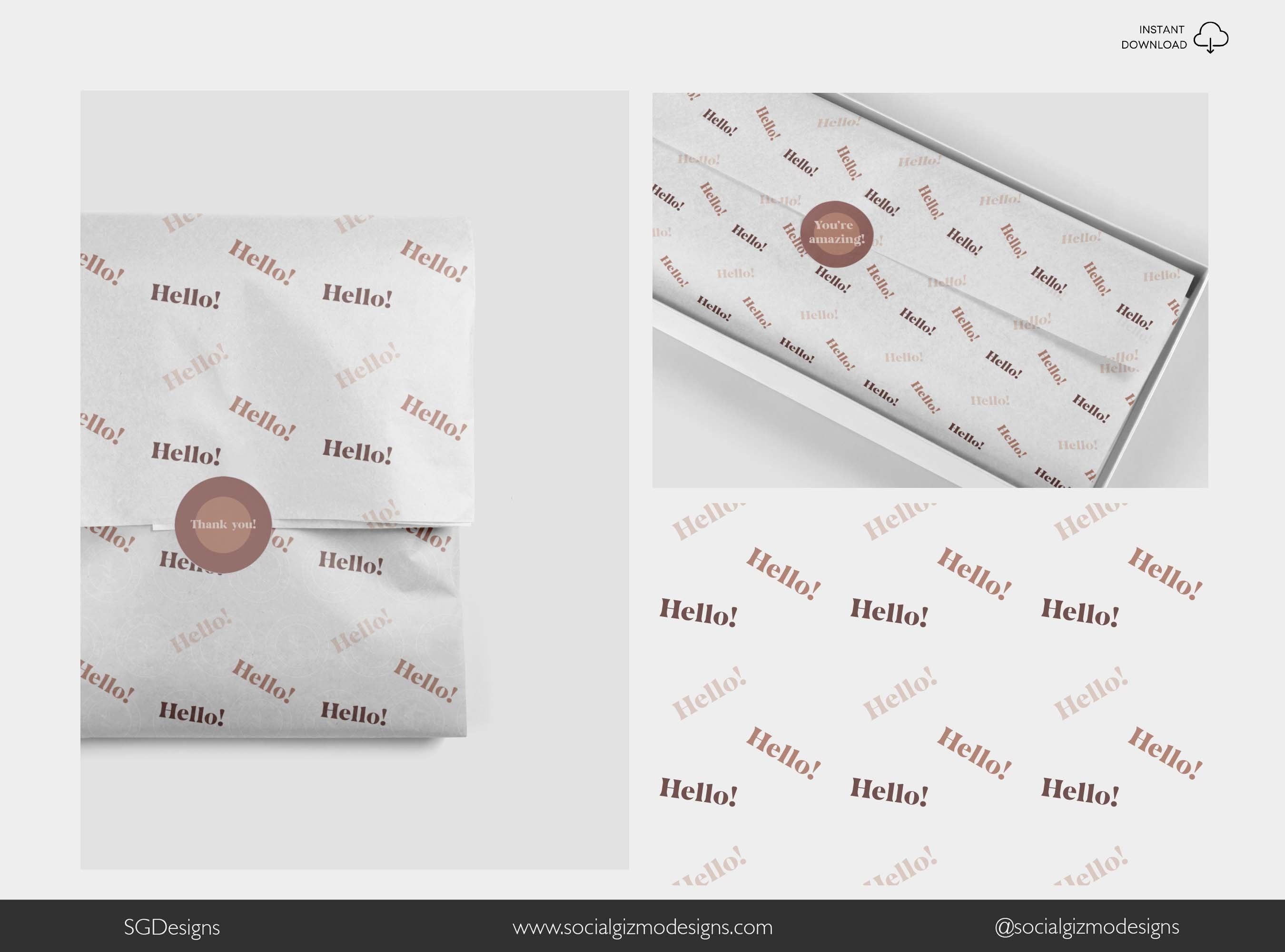 Branded Tissue Paper Digital Pattern Wrapping Paper Design - Etsy