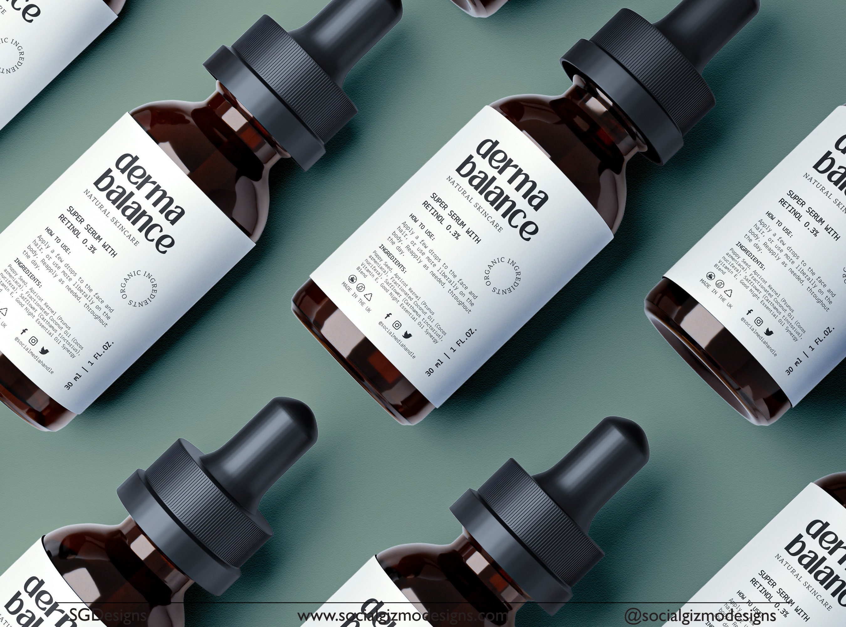 DIY Dropper Label Template, Modern Serum Label Design, Editable Dropper ...