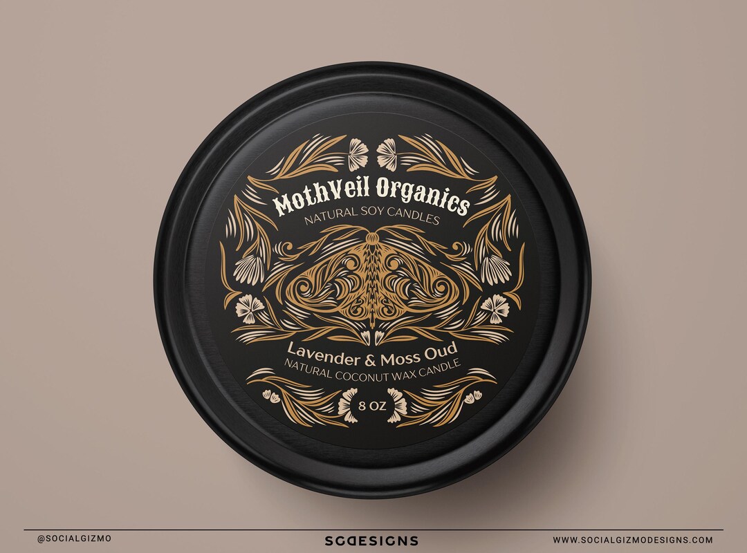 Vintage Moth DIY Candle Labels, Apothecary Moth Candle Label Templates ...