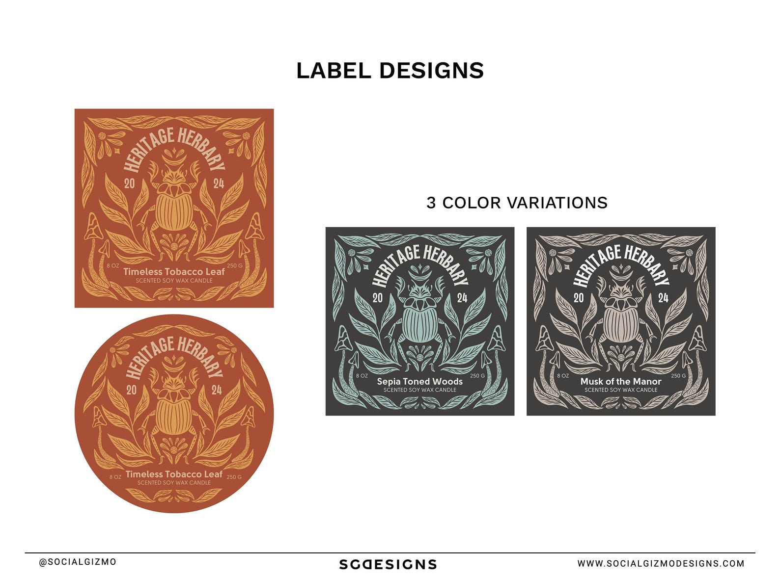 Vintage Beetle Candle Label Templates: Mystic Witchy DIY Label Set ...