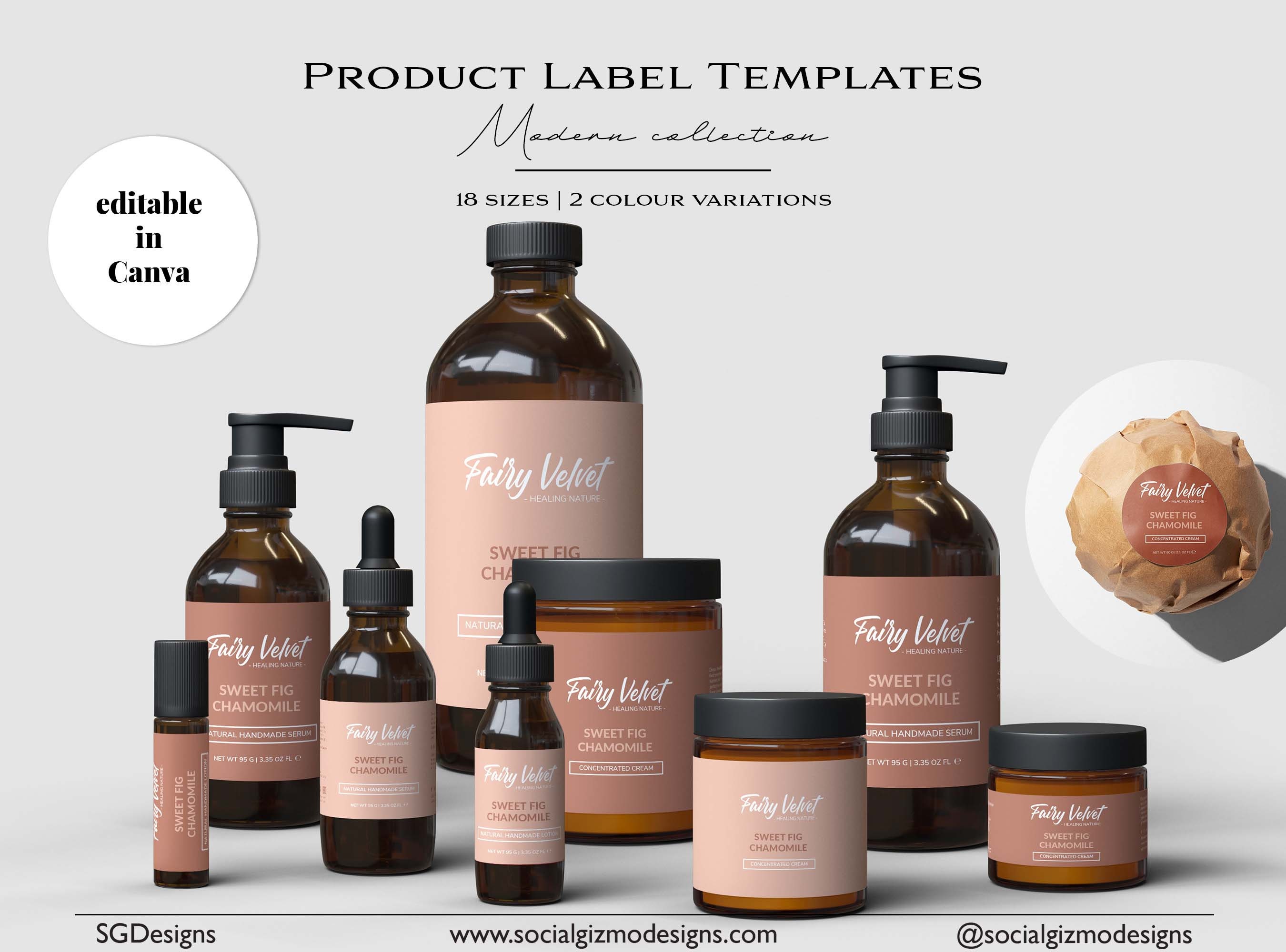 Editable Product Labels, Modern Label Set Design, Packaging Design ...