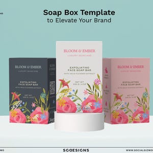 Floral Soap Box Design, Playful Soap Box Design Template, DIY Elegant ...