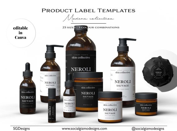 Editable Cosmetic Labels Modern Label Set Design Luxury - Etsy UK