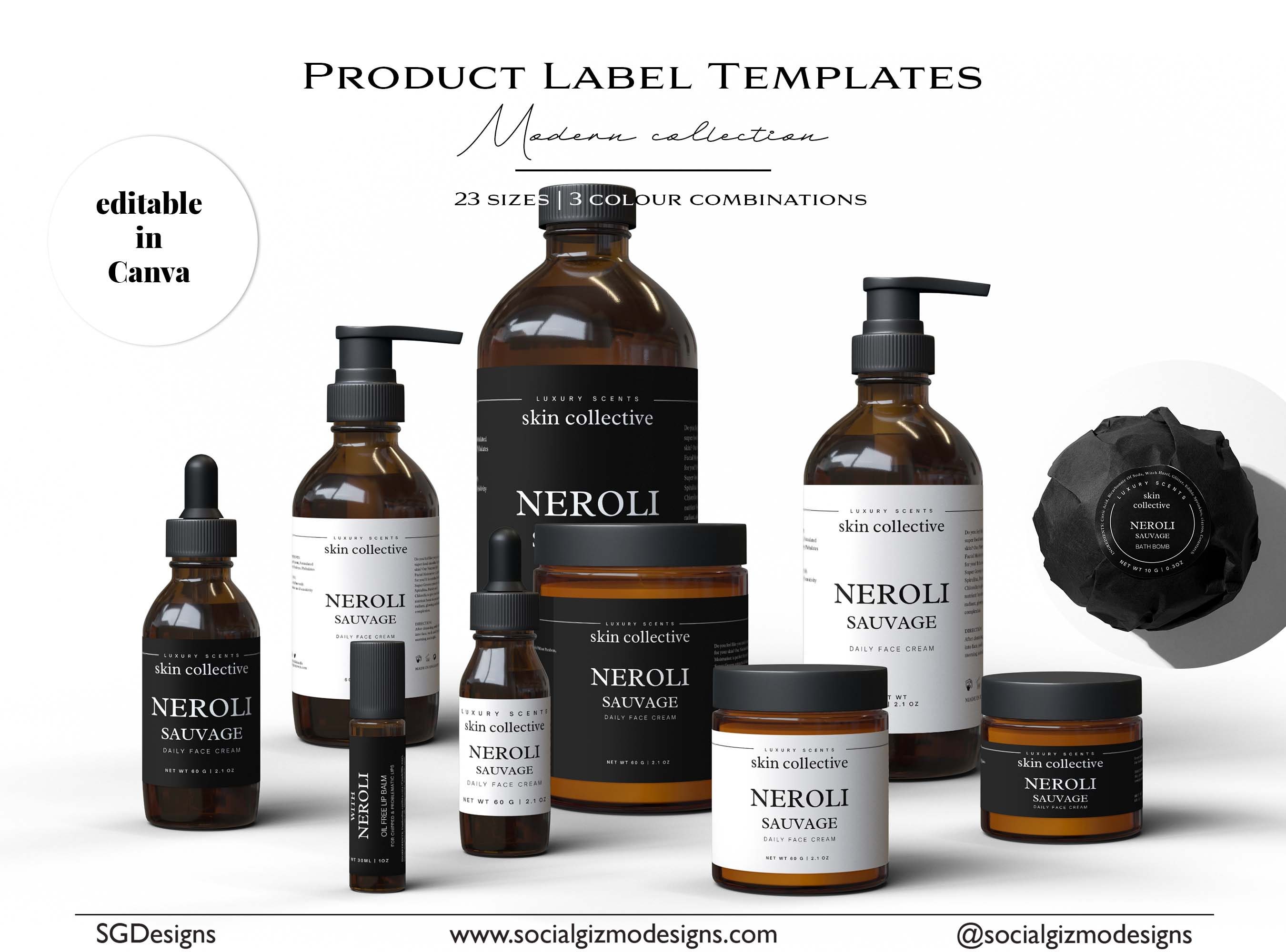 Editable Cosmetic Labels Modern Label Set Design Luxury - Etsy