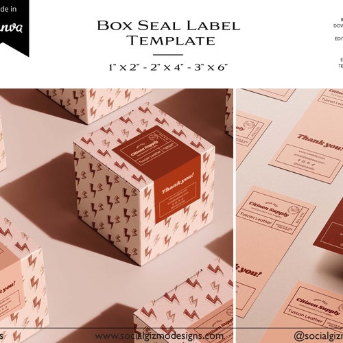 Box Seal Label Template Retro Sticker DIY Printable Retro - Etsy UK