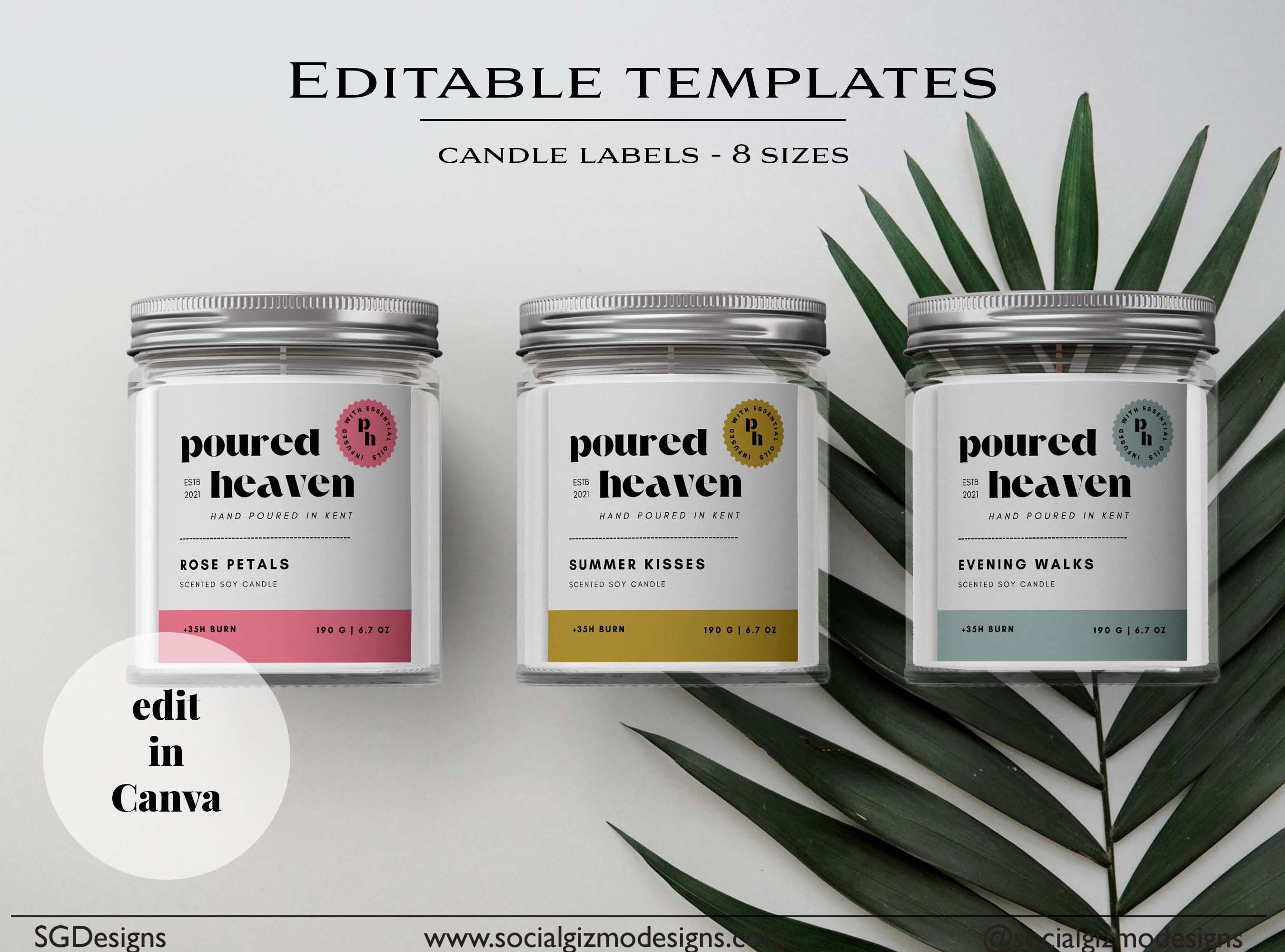 Editable Candle Labels Retro Candle Label Design Tin Candle - Etsy UK