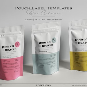 Retro Pouch Label Templates, Editable Pouch Label Template, DIY Retro ...