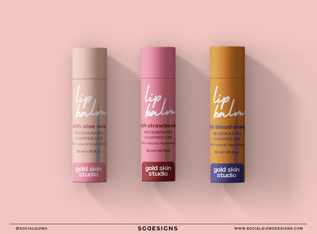 Modern DIY Lip Balm Wrap Around Label, Chic DIY Lipstick Label Template ...