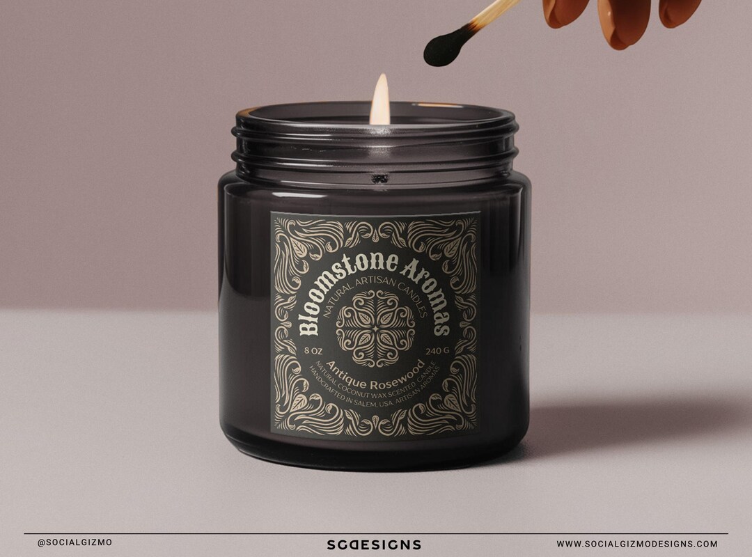 Alchemy DIY Candle Labels, Mystical Candle Label Templates, Black ...