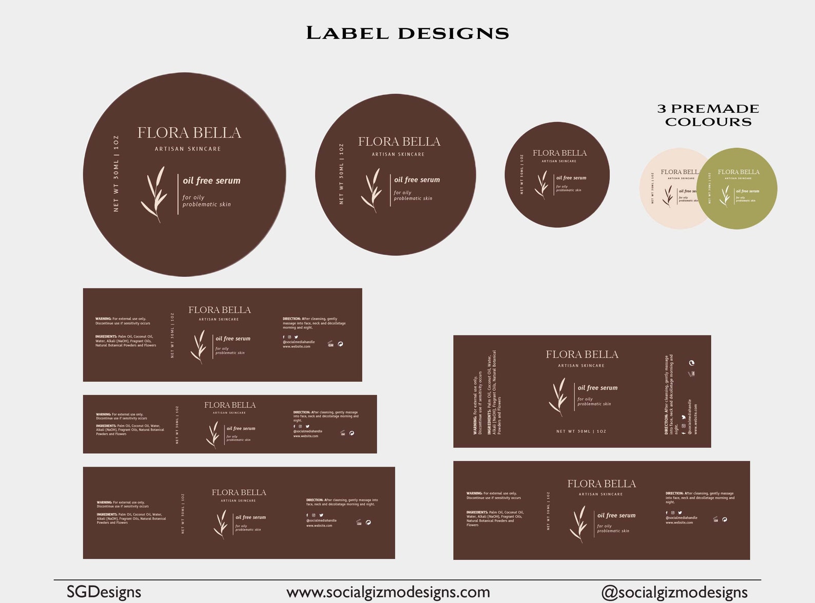 Editable Botanical Body Product Labels, Minimal Skincare Label Set ...
