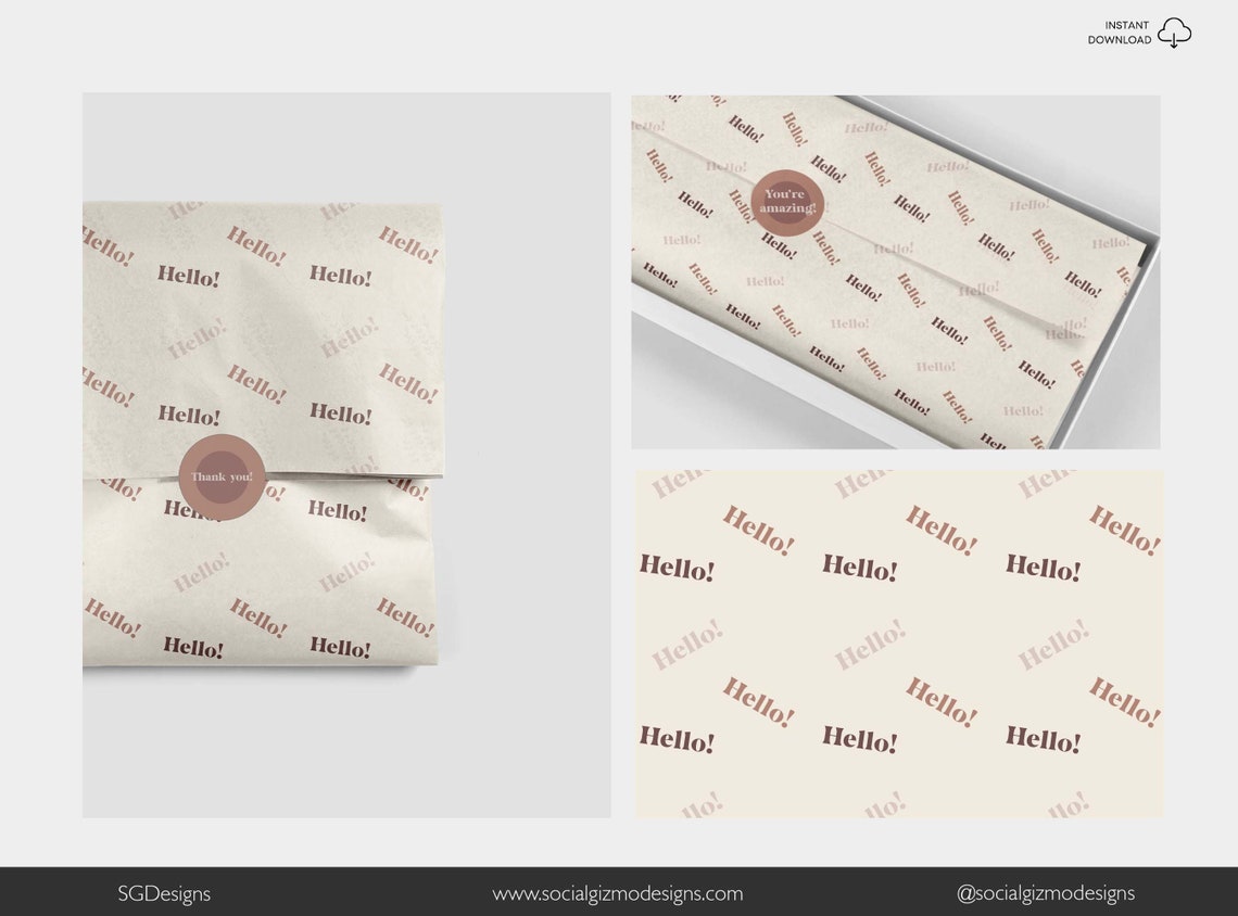 Branded Tissue Paper Digital Pattern Wrapping Paper Design - Etsy