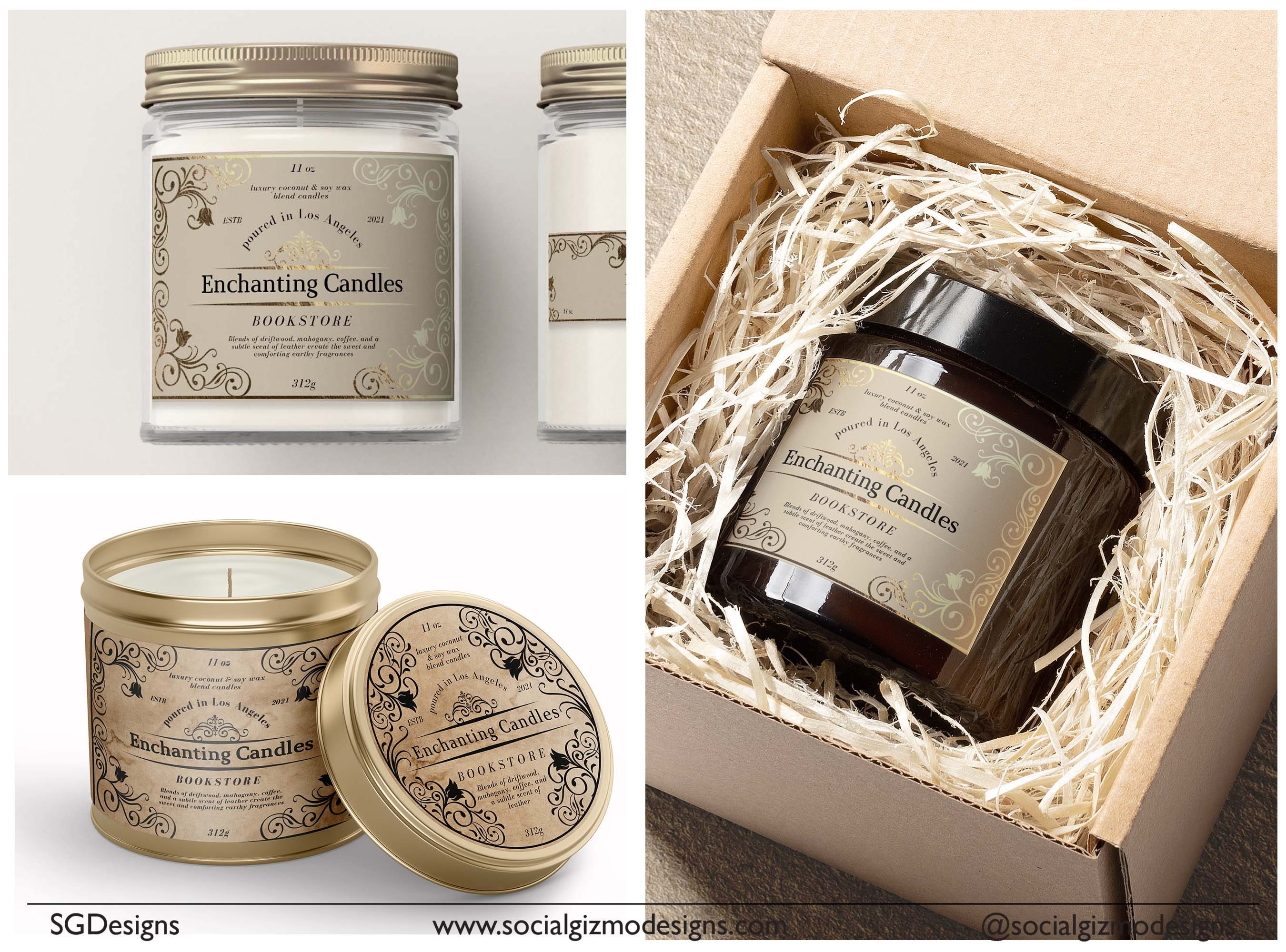Elegant Candle Labels, Apothecary Candle Label Templates, Editable ...
