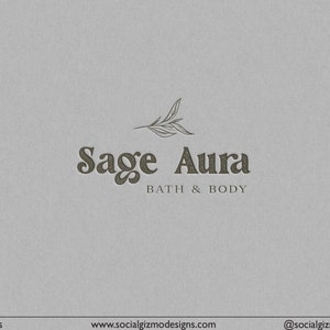 Sage Logo Design, Aromatherapy Logo, Elegant Logo Design, Professional ...