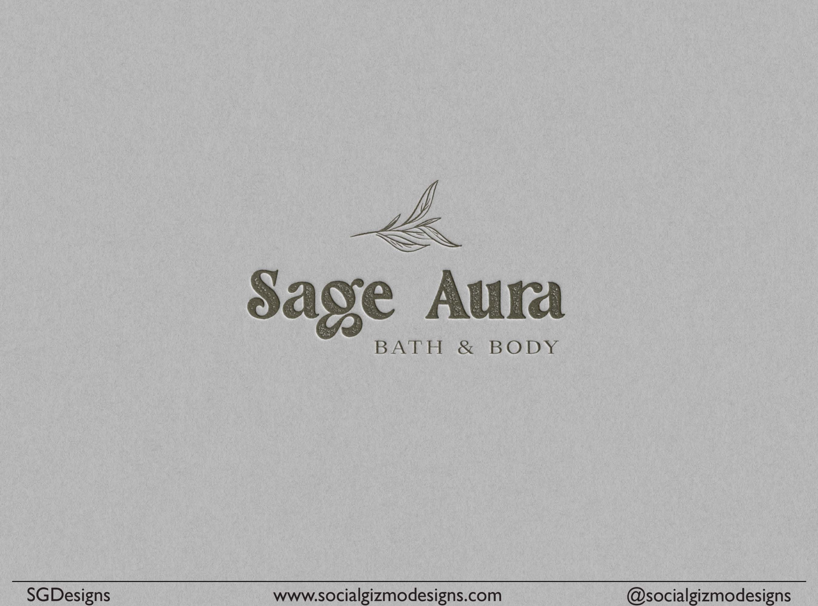 Sage Logo Design, Aromatherapy Logo, Elegant Logo Design, Professional ...