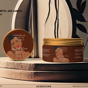 Chic DIY Skincare Labels, Illustrated Black Beauty Label Templates, DIY ...