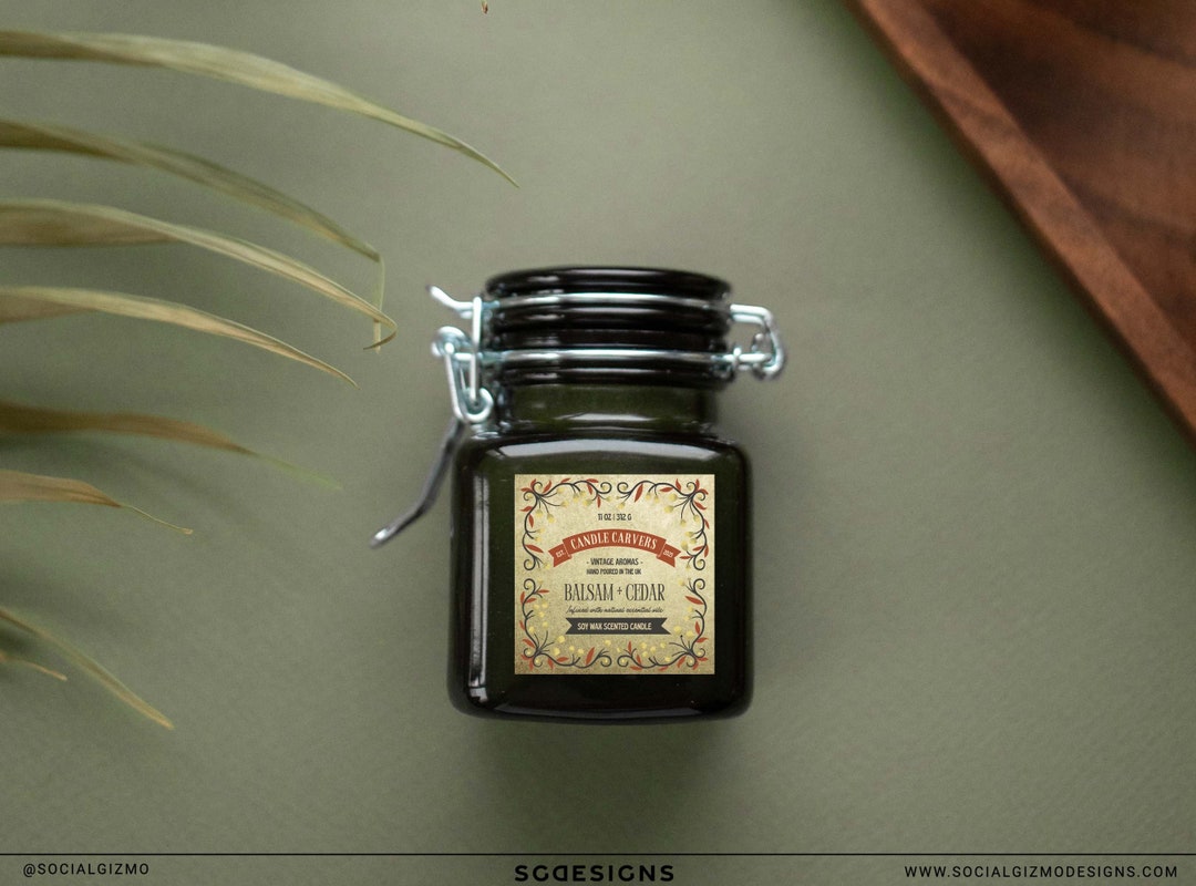 Editable Vintage Candle Labels, Apothecary Candle Label Templates ...