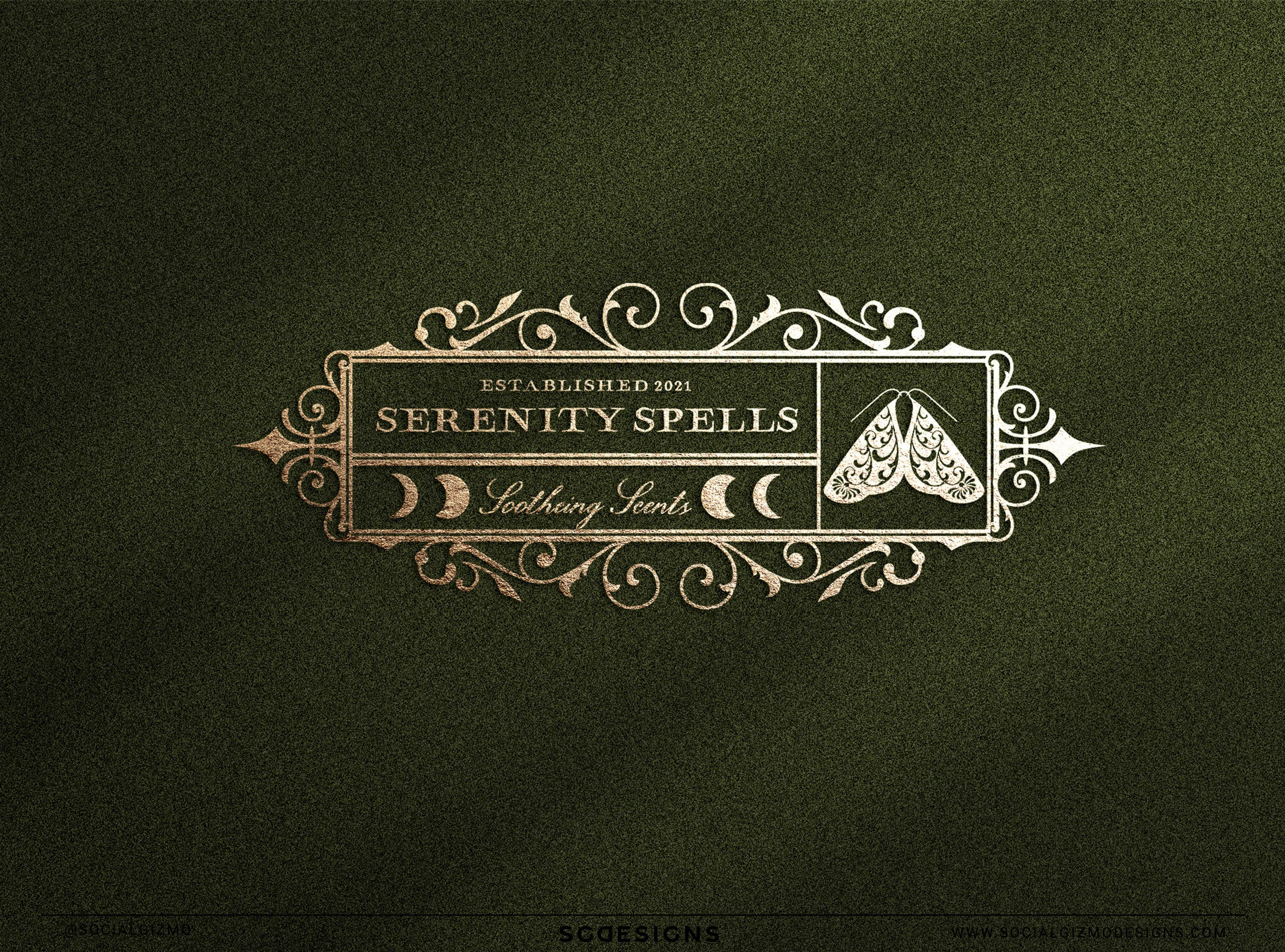 Elegant Witchy Moth Logo Design for Herbalist Vintage Moth - Etsy