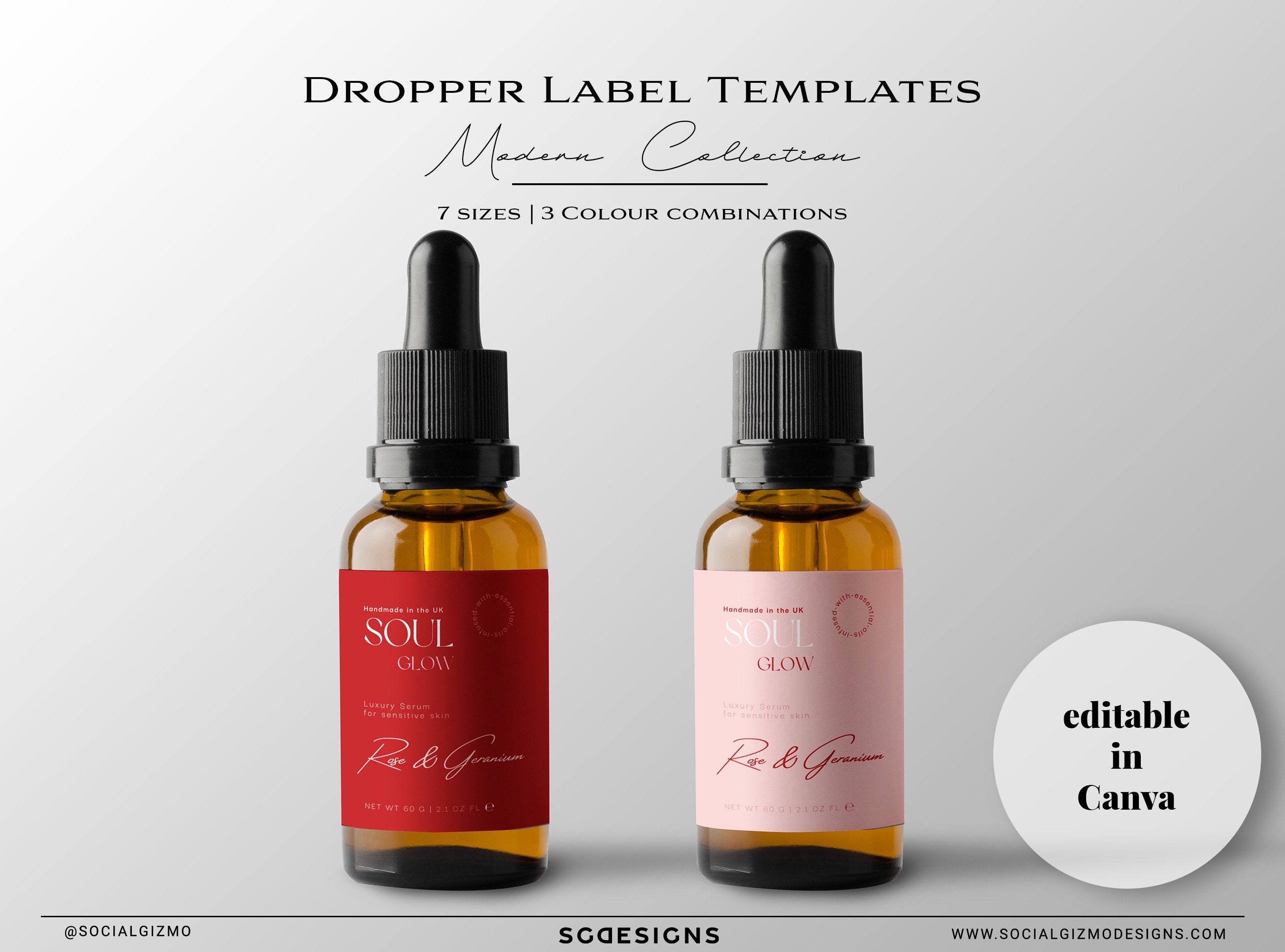 Luxury Dropper Label Template Red Dropper Label Design - Etsy