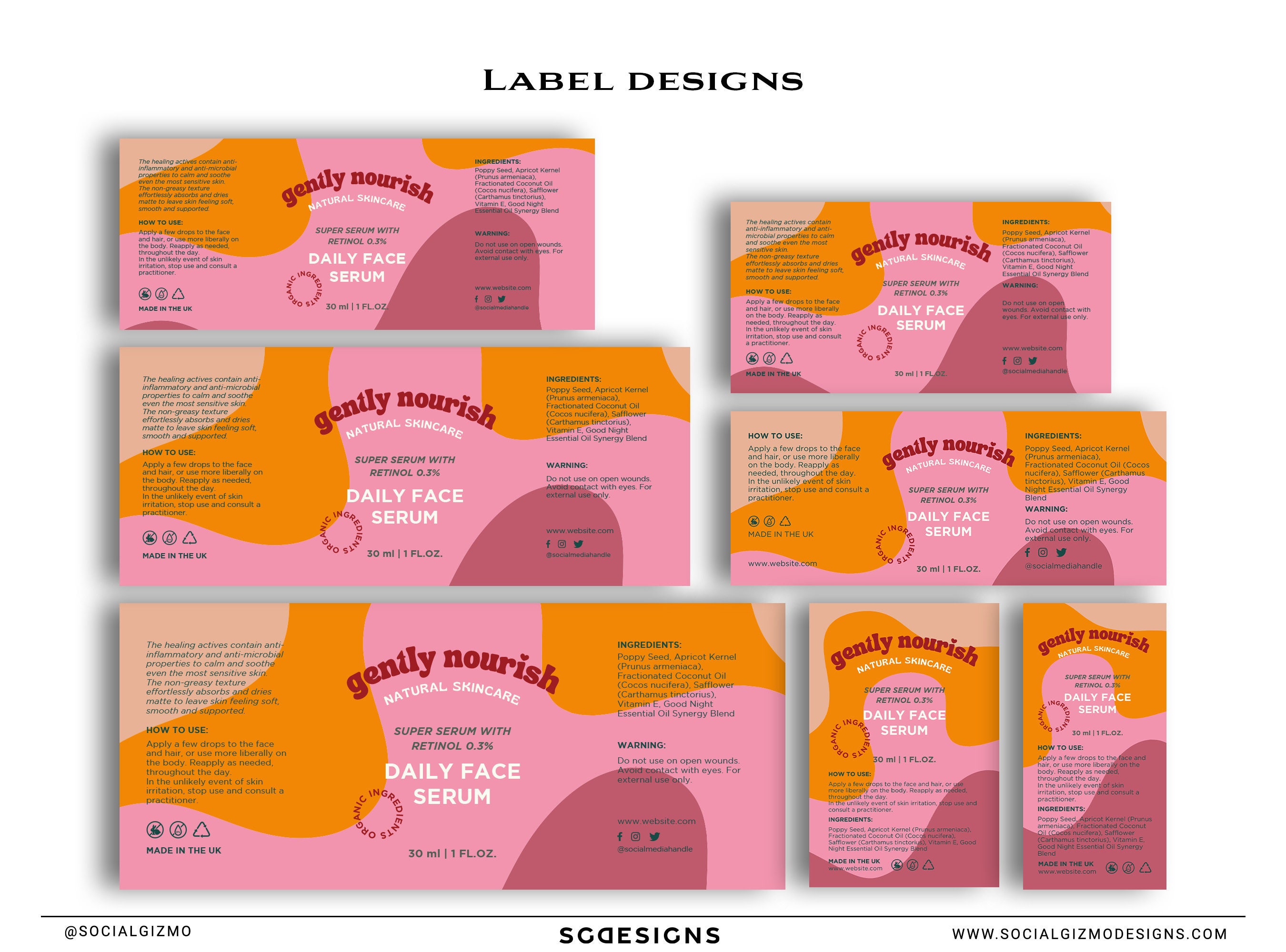 DIY Retro Dropper Label Template Bold Serum Label Templates - Etsy UK