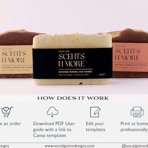 Black Soap Label Template Apothecary Soap Label Editable - Etsy UK