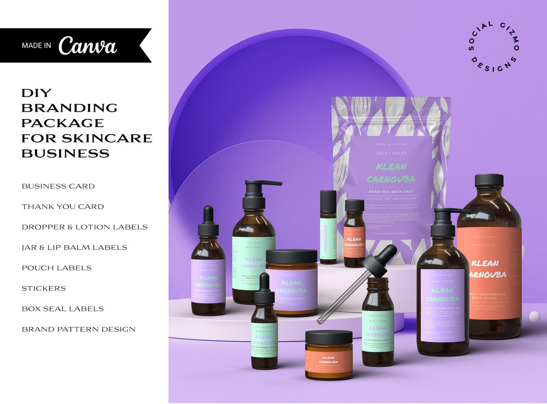 Modern and Bold DIY Skincare Branding Kit, Modern Cosmetics Branding ...
